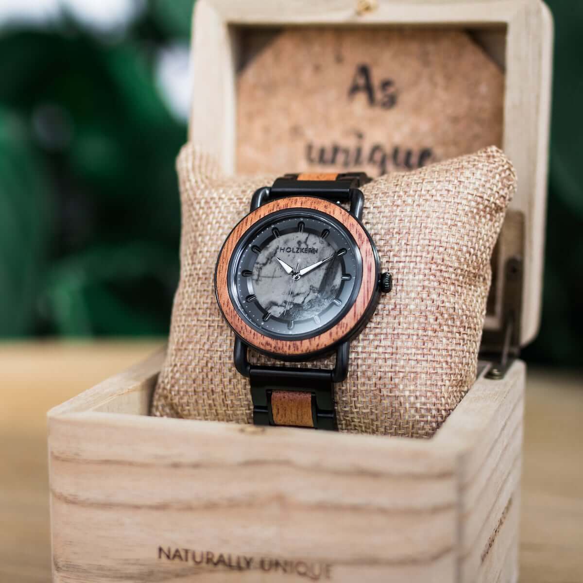 HOLZKERN | Altamira Damen Herren Holzarmbanduhr