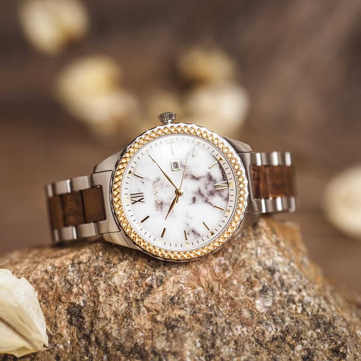 HOLZKERN | Heather Damen Holzarmbanduhr