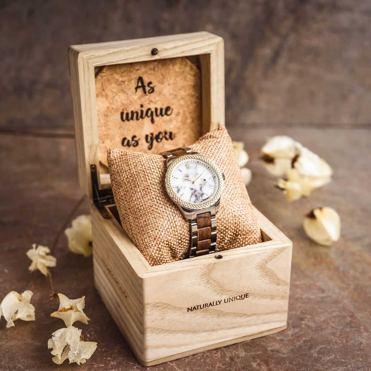 HOLZKERN | Heather Damen Holzarmbanduhr